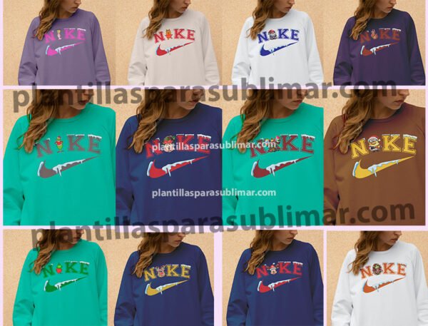 Nike Navidad personajes png – Plantillas para sublimar