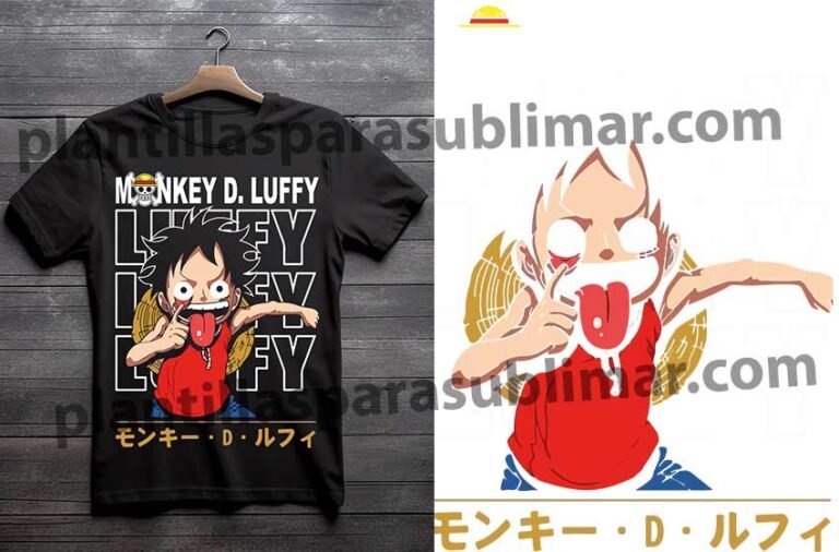 Monkey-LUFFY-Caras-Vector-DTF – Plantillas para sublimar