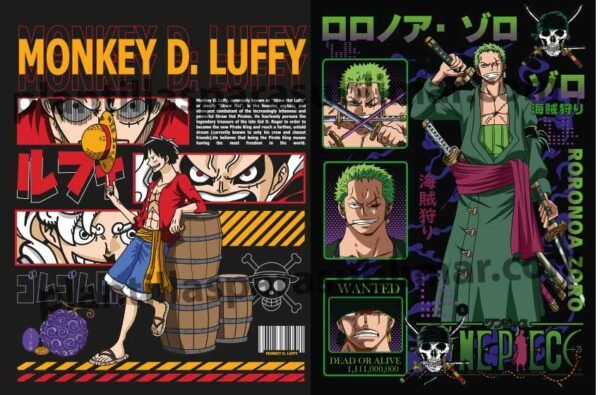 Zoro-Luffy–One-Piece-Vector – Plantillas para sublimar