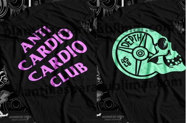 anti cardio vectores gym playeras – Plantillas para sublimar
