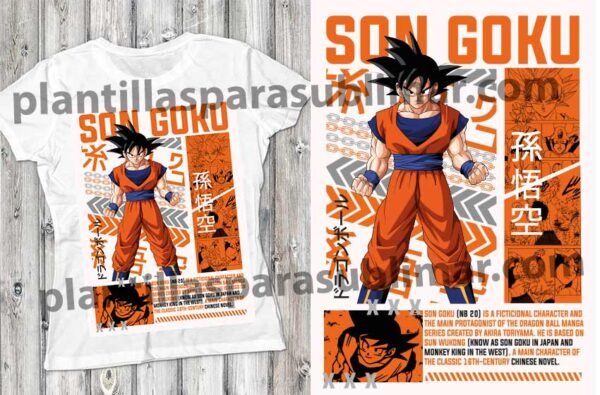 son goku vector pdf – Plantillas para sublimar